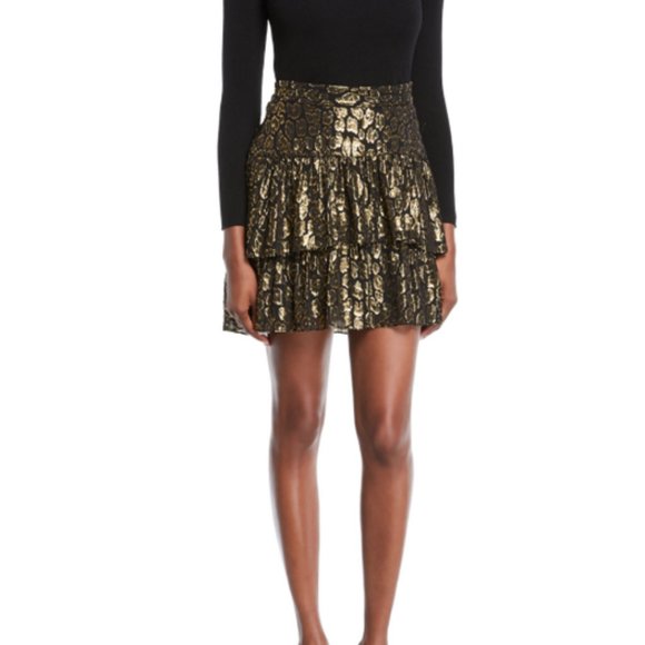 A.L.C. | Dresses | Set Like New Alc Silk Gold Metallic Animal Print ...